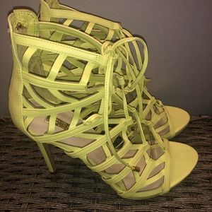Guess | Shoes | Guess Neon Sandalsheels Size 75 | Poshmark